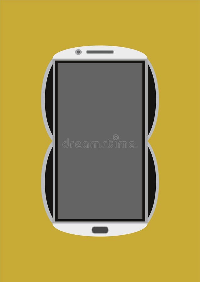 Black and White Color, Curve Shape, Smartphone Vector Design Having in ...