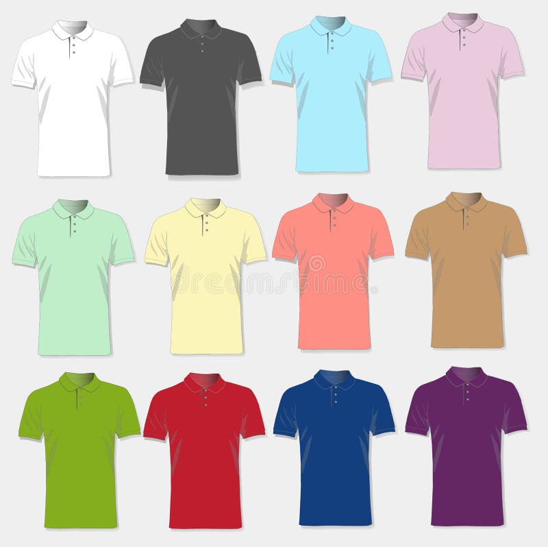 Black and White and Color Men T-shirts. Design Template. Vector Stock ...