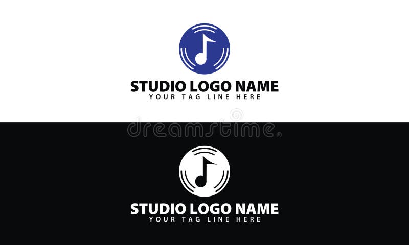 Music Studio Vector Design Black and White Color Stock Vector ...