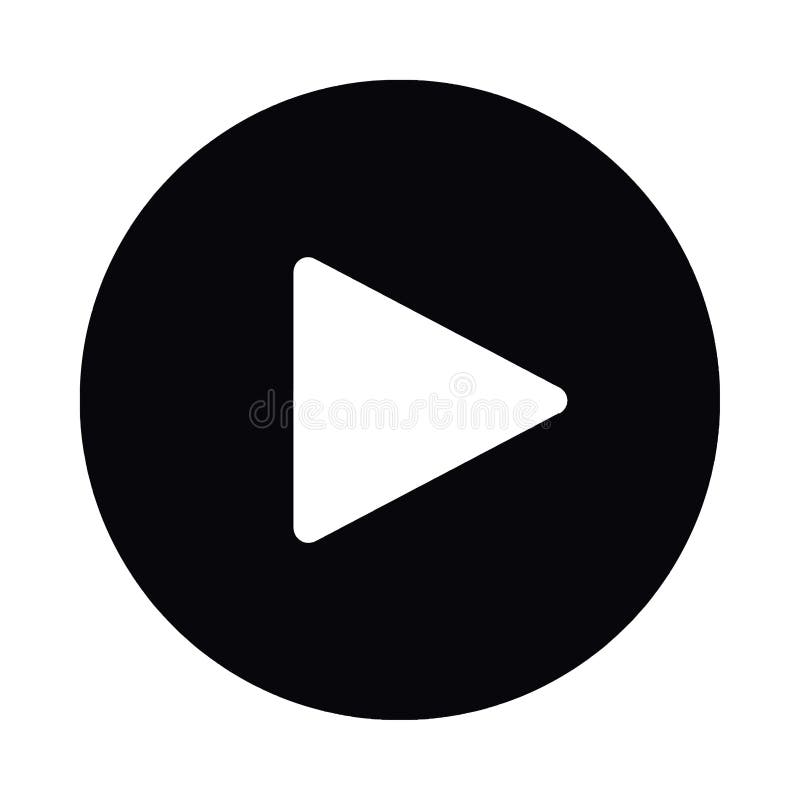 Black and White Color Play Button Vector Stock Vector - Illustration of ...