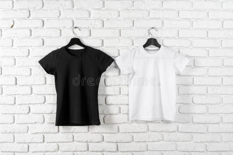 Black and White Color Two Plain T-shirts Stock Photo - Image of quality ...