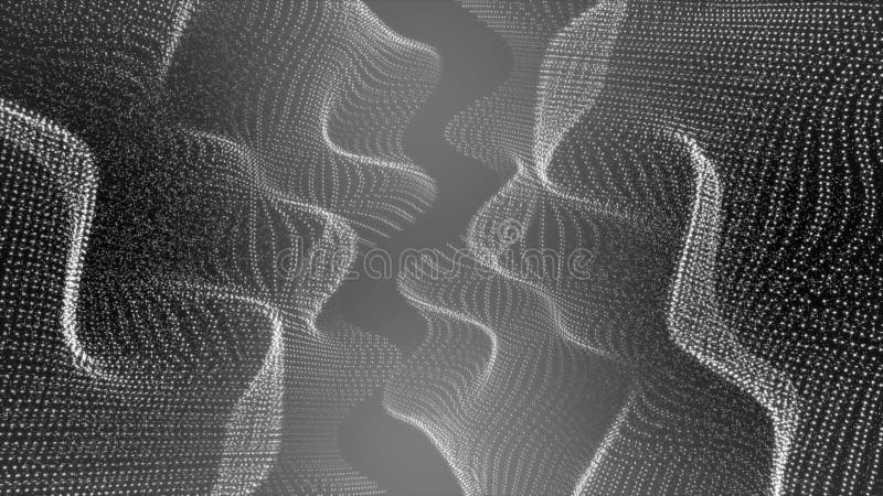 White and Black Color Digital Abstract Particle Wave Background , Cyber ...