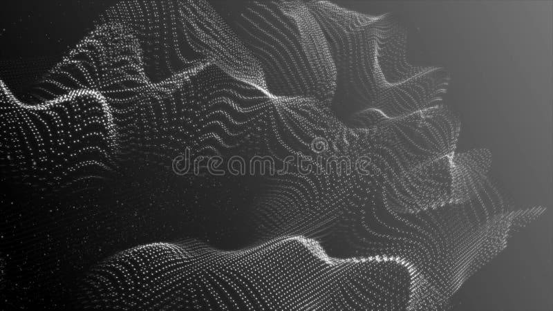 White and Black Color Digital Abstract Particle Wave Background , Cyber ...