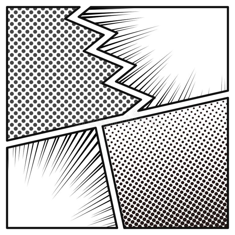 Black and White Comic Background Style Frame Design, Square. Vector ...