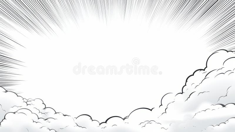 Cloudy Sky Comics: Ambient Occlusion Style with Radiating Lines Stock ...