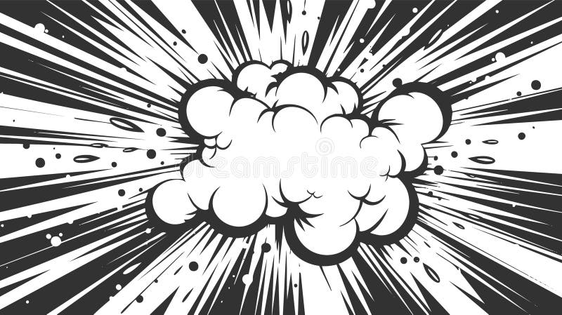 Black and White Comic Explosion with Dynamic Burst Lines. Stock ...