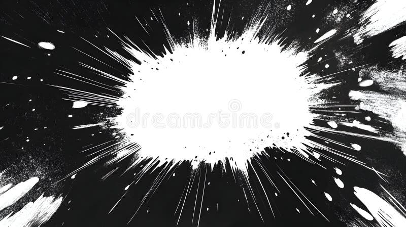 Black and White Comic-inspired Splash Effect with Dynamic Lines and ...