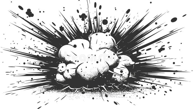 Dynamic Black White Explosion Illustration Dramatic Impact Lines Stock ...