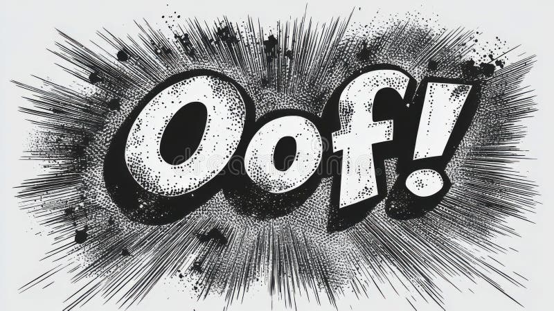 Black and White Comic Style Text with Exclamation and Dramatic Effect ...
