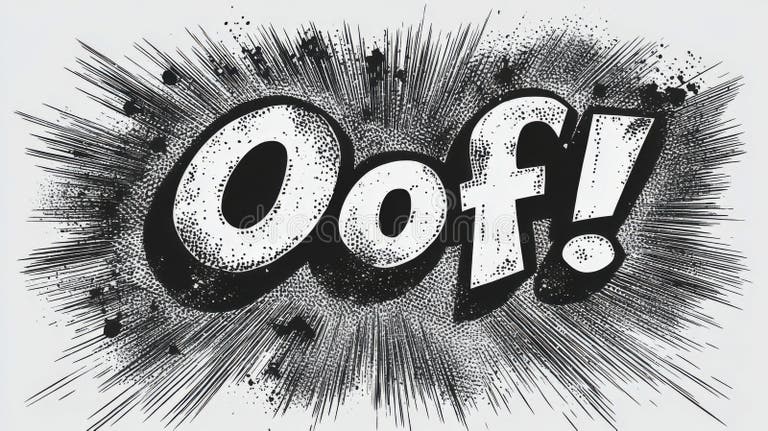 Black and White Comic Style Text with Exclamation and Dramatic Effect ...