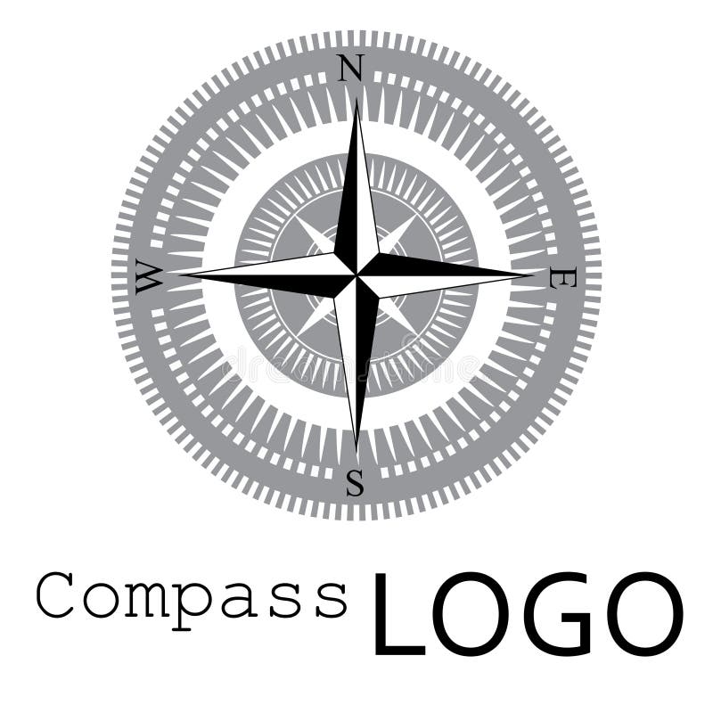 Black and White Compass Logo. Vector Icon. Rose of Wind Stock Vector ...