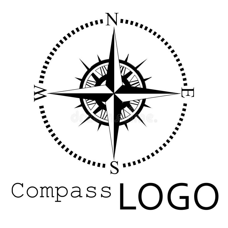 Black and White Compass Logo. Vector Icon. Rose of Wind Stock Vector ...