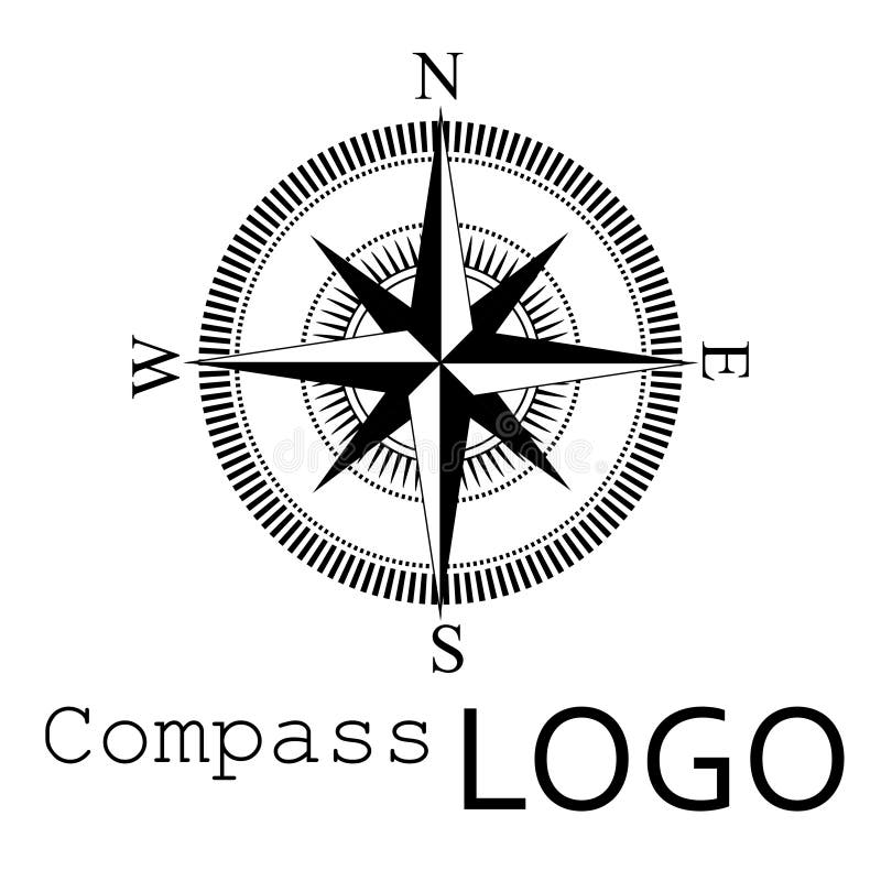 Black and White Compass Logo. Vector Icon. Rose of Wind Stock Vector ...