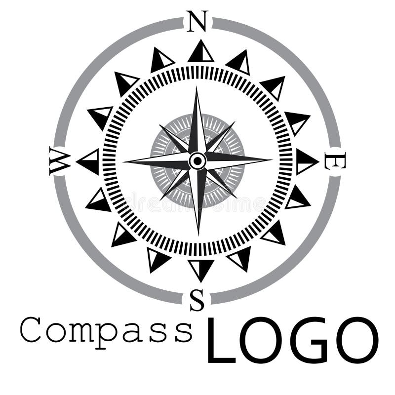 Black and White Compass Logo. Vector Icon. Rose of Wind Stock Vector ...