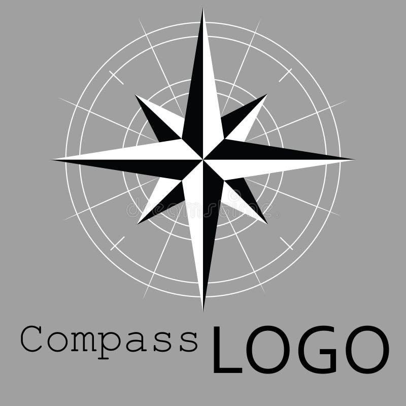 Black and White Compass Logo. Vector Icon. Rose of Wind Stock Vector ...