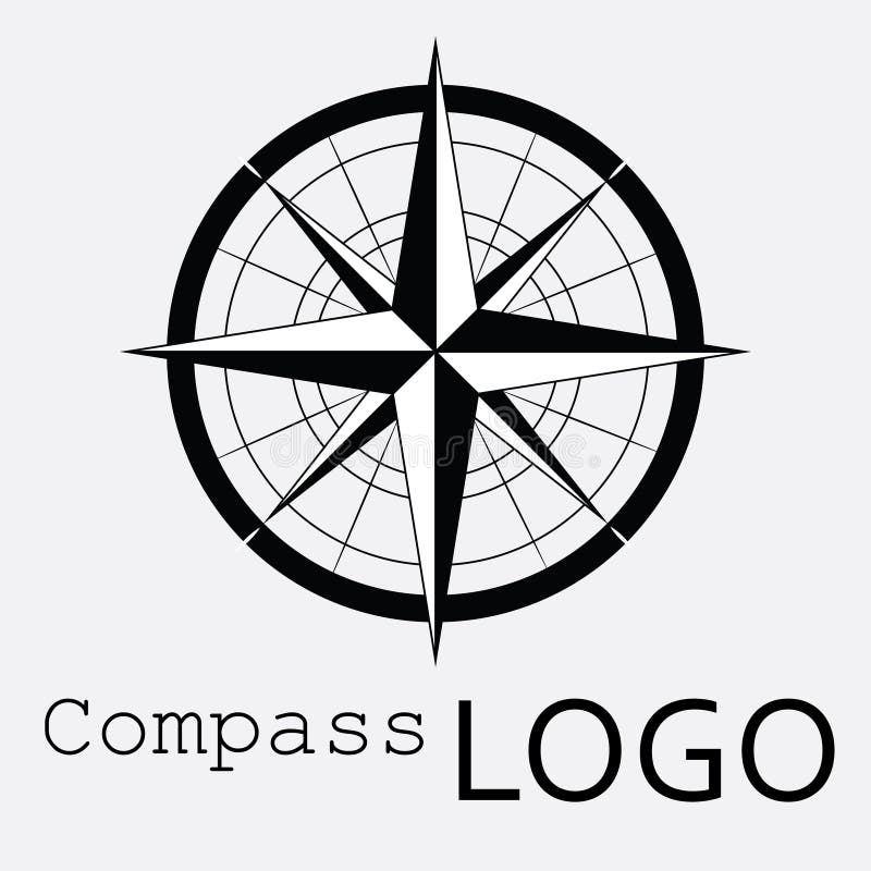 Black and White Compass Logo. Vector Icon. Rose of Wind Stock Vector ...