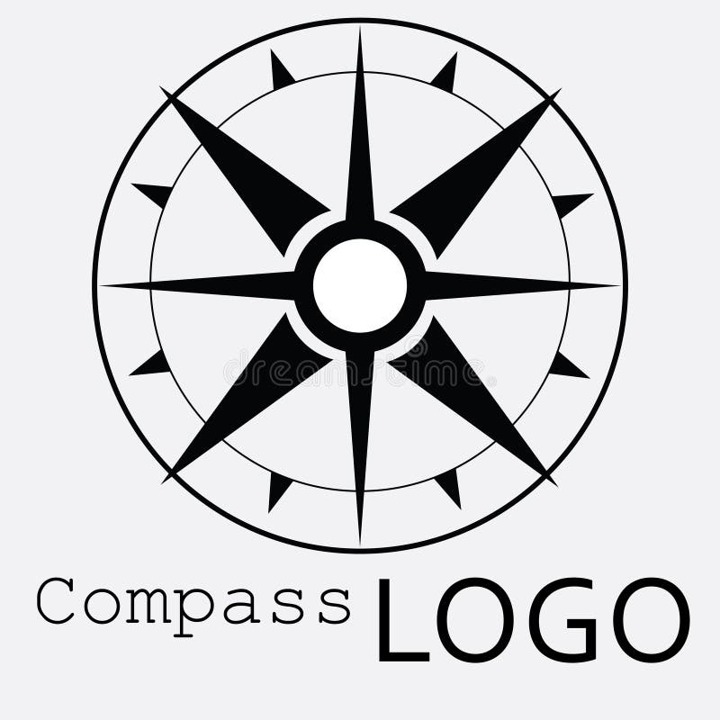 Black and White Compass Logo. Vector Icon. Rose of Wind Stock Vector ...