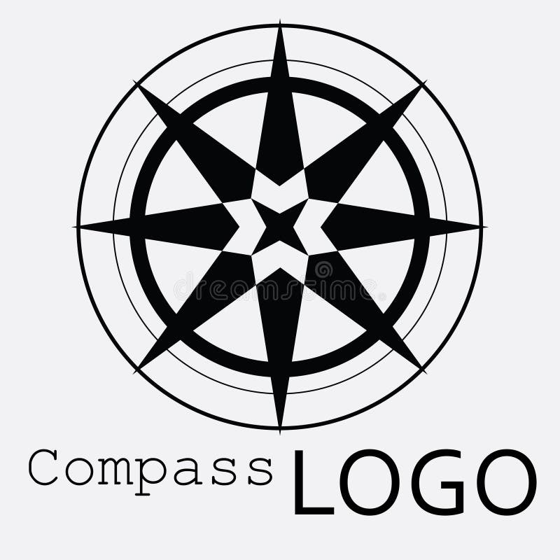 Black and White Compass Logo. Vector Icon. Rose of Wind Stock Vector ...