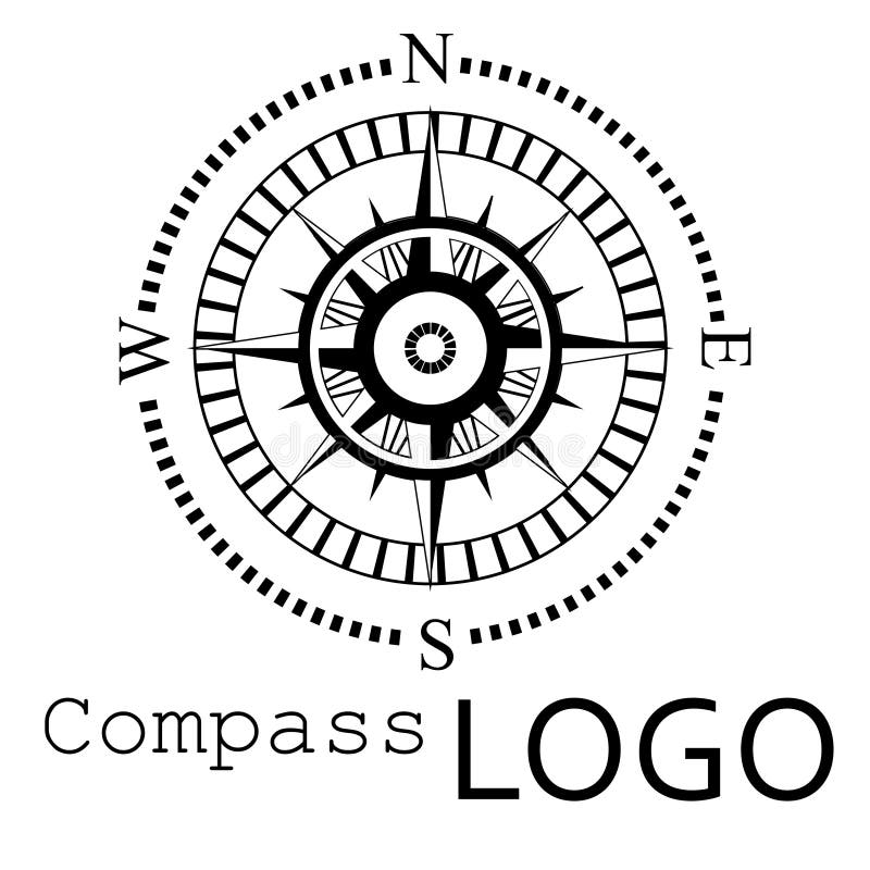 Black and White Compass Logo. Vector Icon. Rose of Wind Stock Vector ...