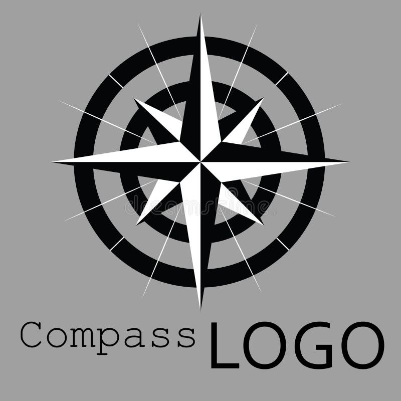 Black and White Compass Logo. Vector Icon. Rose of Wind Stock Vector ...