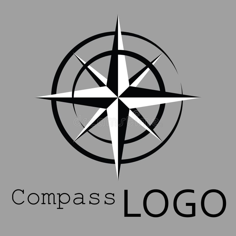 Black and White Compass Logo. Vector Icon. Rose of Wind Stock Vector ...