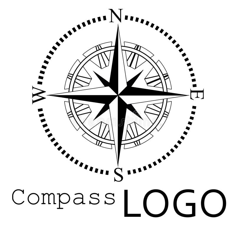 Black and White Compass Logo. Vector Icon. Rose of Wind Stock Vector ...