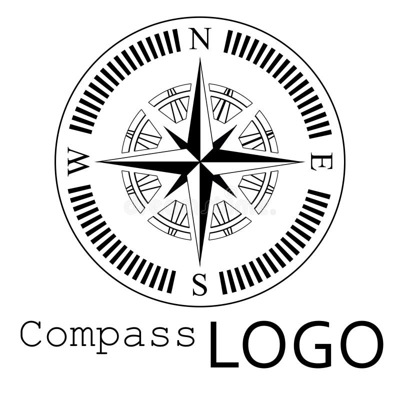 Black and White Compass Logo. Vector Icon. Rose of Wind Stock Vector ...