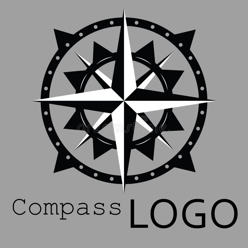 Black and White Compass Logo. Vector Icon. Rose of Wind Stock Vector ...