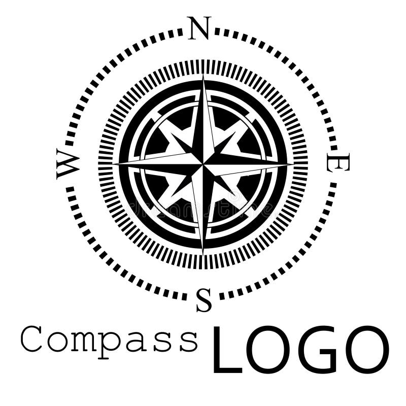 Black and White Compass Logo. Vector Icon. Rose of Wind Stock Vector ...
