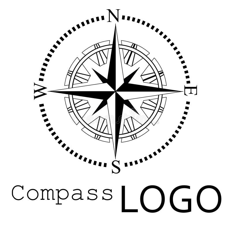 Black and White Compass Logo. Vector Icon. Rose of Wind Stock Vector ...