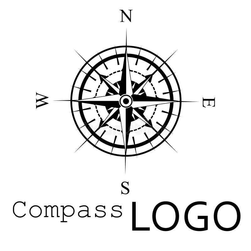 Black and White Compass Logo. Vector Icon. Rose of Wind Stock Vector ...