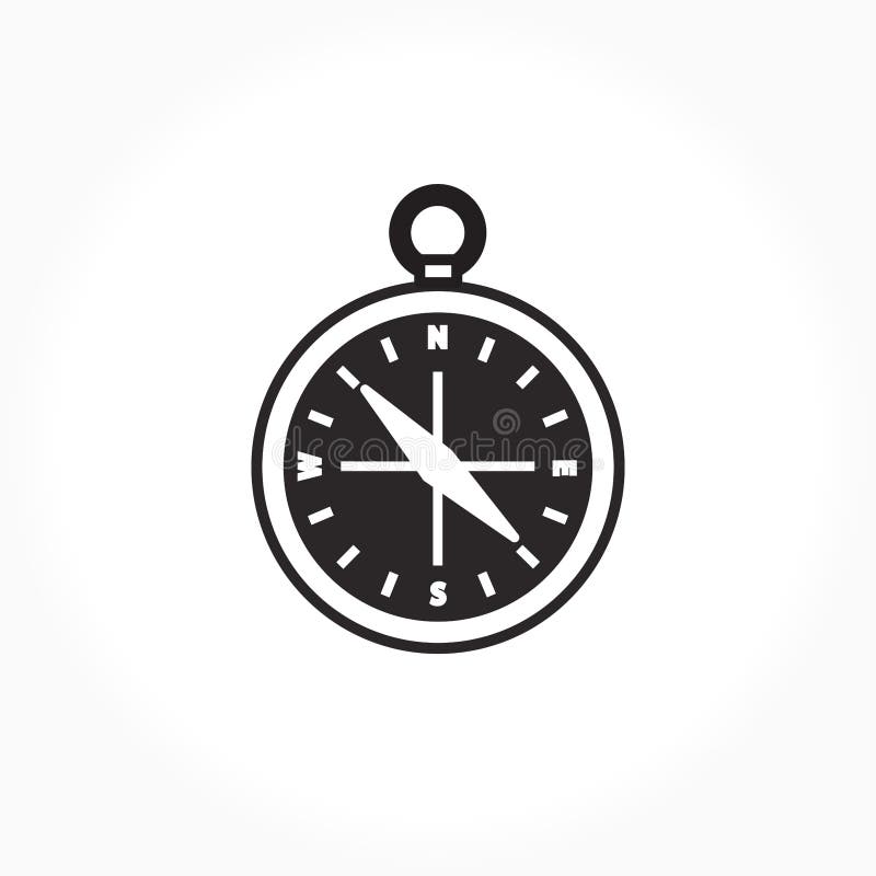 Black and White Compass Sign Stock Vector - Illustration of object ...