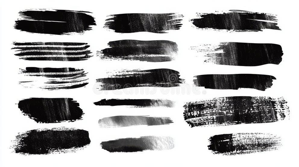 Black and White, Computer-altered Brush Strokes Have Been Compiled Here ...