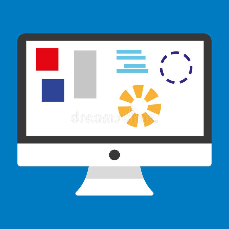 Desktop Computer Outline. Screen Desktop Computer Monitor Outline ...