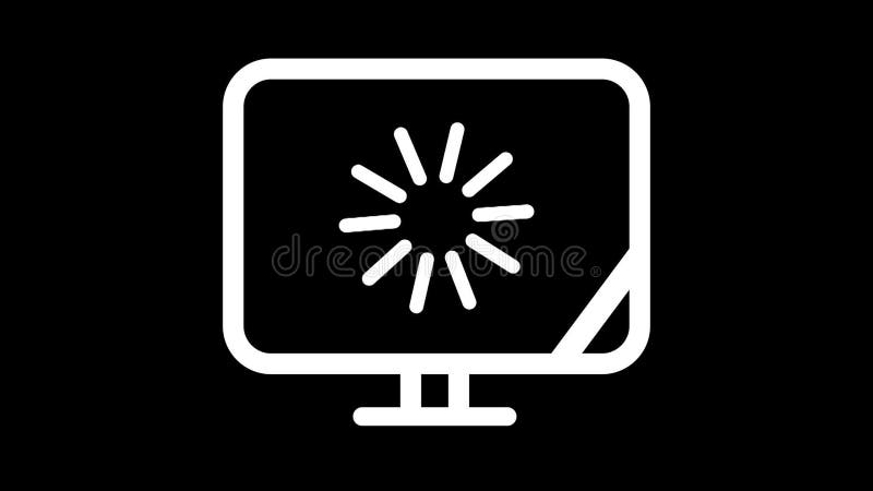 Black and White Computer Loading Icon Animation Video Stock Footage ...