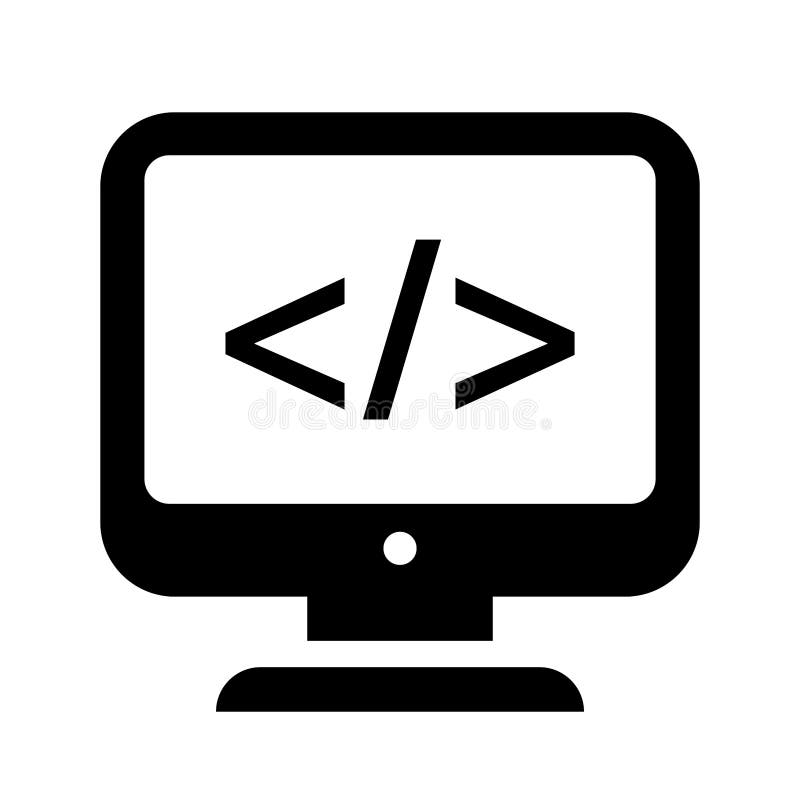 Computer Programming Vector Icon Symbol Isolated On White Background ...
