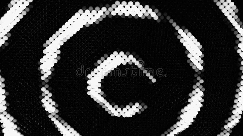 Black and White Concentric Circles Expanding and Rotating. Design Stock ...