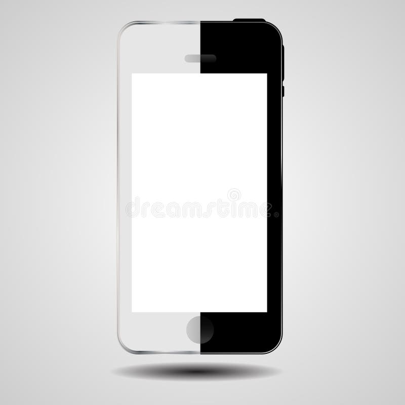 Black and White Concept Mobile Phone Vector Stock Vector - Illustration ...