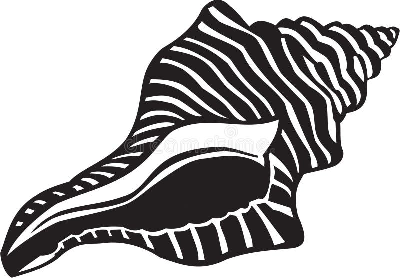 Black Conch Shell Isolated Vector Icon. Simple Element Illustration ...