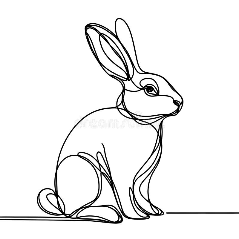 Rabbit Black White Line Drawing Stock Illustrations – 5,595 Rabbit ...