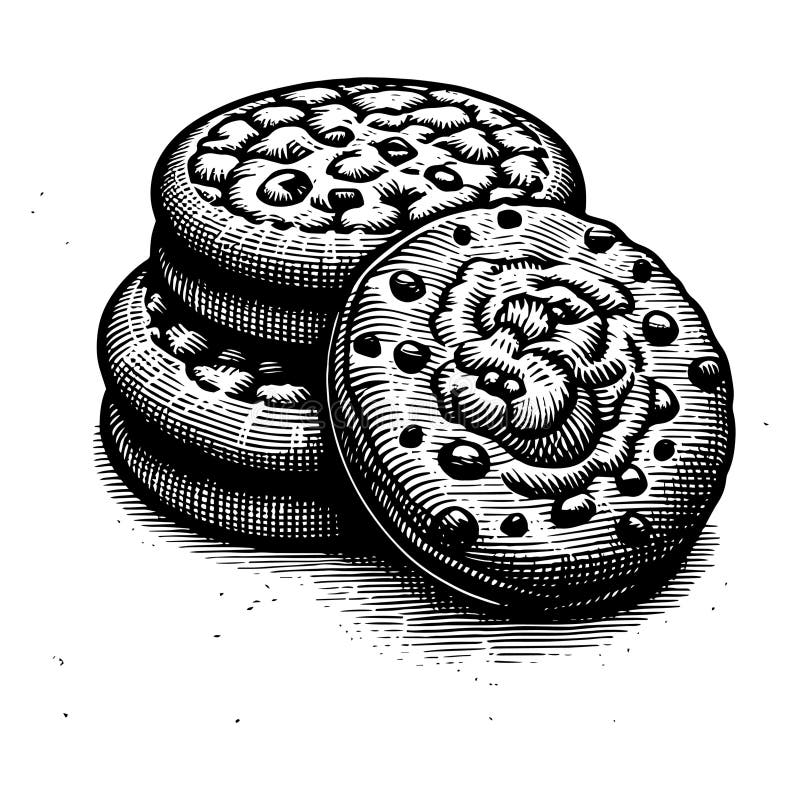 Black and White Cookie Stack Vector Illustration Stock Vector ...