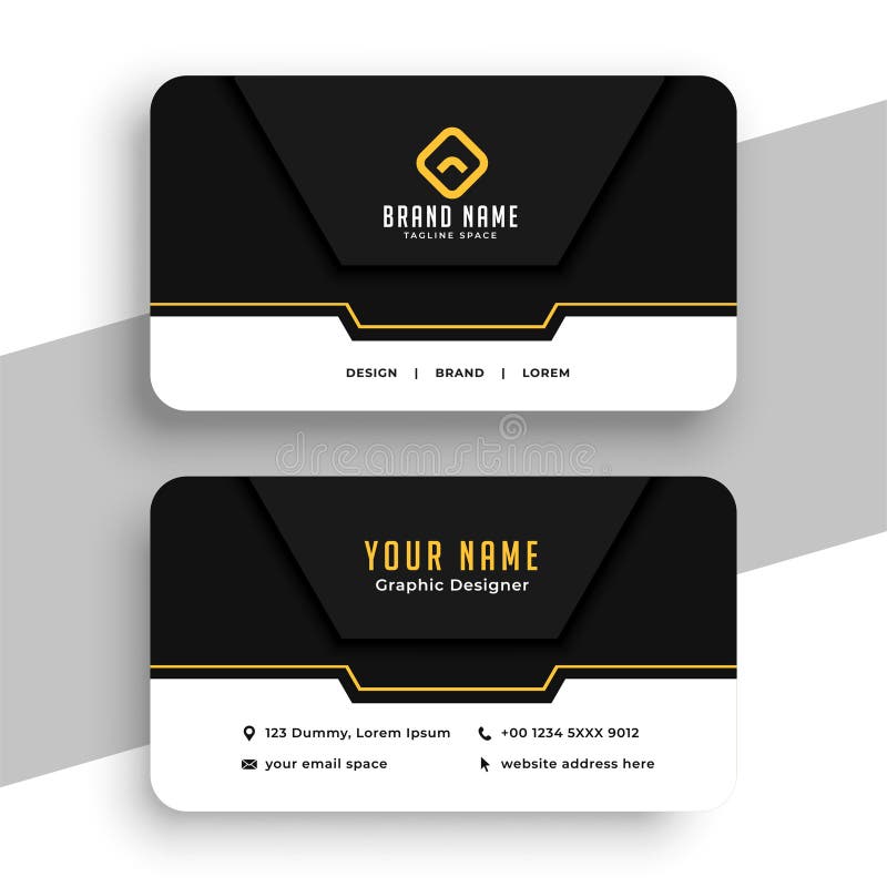 Black and White Corporate Visiting Card Layout for Office Work Stock ...
