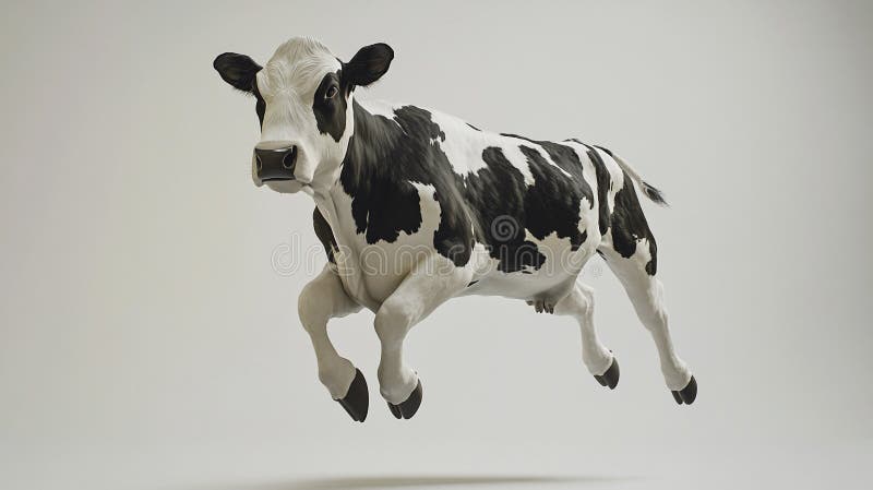 Cow Leaping White Background Farm Animal Dairy Stock Photos - Free ...