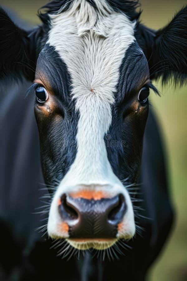 Black and White Cow with Red Patch on Its Face. Generative AI Stock ...