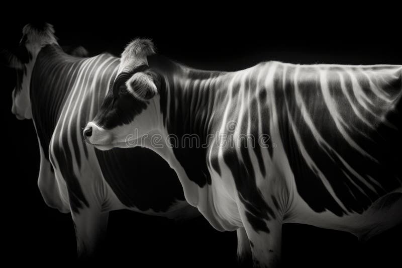 Black and White Cows Tail Swishing in Contrast Stock Photo - Image of ...