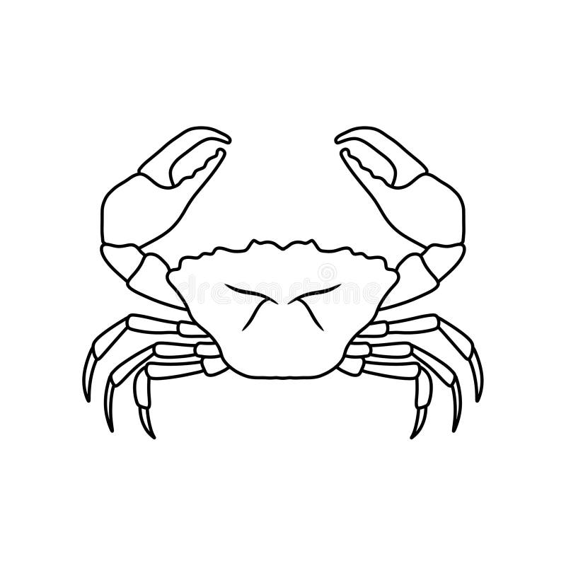 Black and White Crab Vector Illustration. Seafood and Fish Stock Vector ...