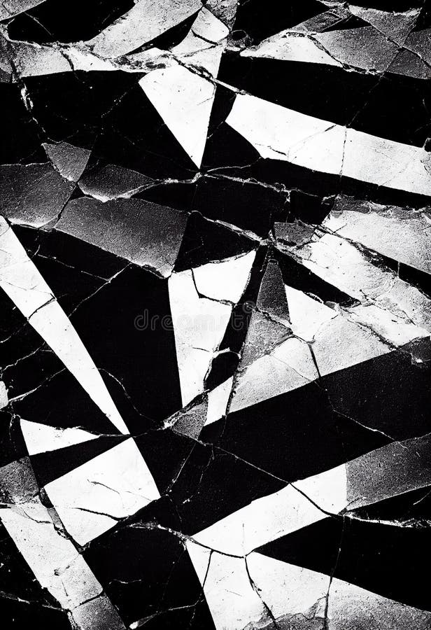 Black and White Cracked Surface Abstract Background. Stock Illustration ...