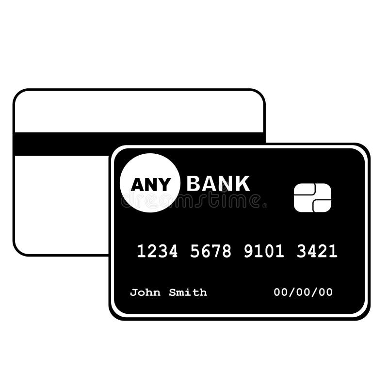 Black and White Credit Card Icon Stock Vector - Illustration of money ...