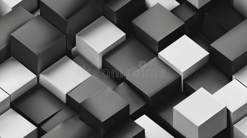 Black and White Cubes Background Stock Photo - Image of abstract ...
