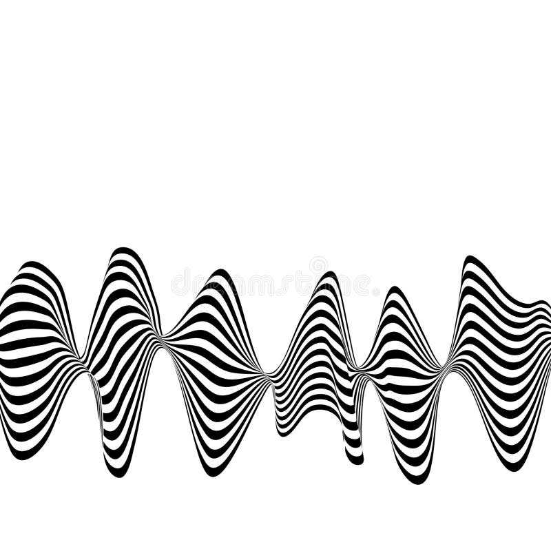 Black and White Curved Line Stripe Mobius Wave Abstract Background. Eps ...
